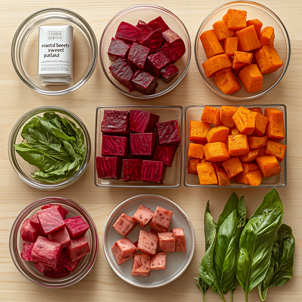 Roasted Beet and Sweet Potato Salad with Feta and Yogurt Dressing: A ...