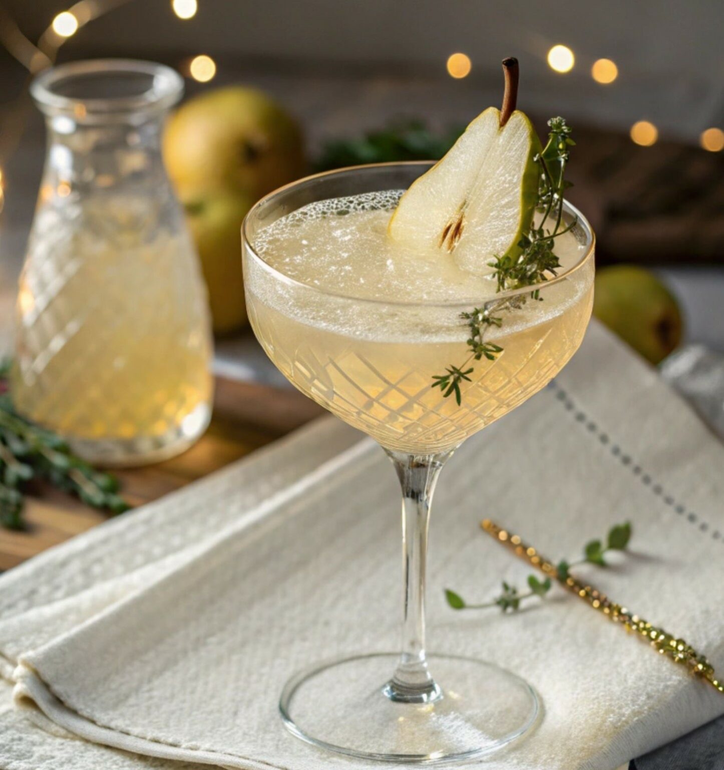 Pear Prosecco Cocktail Recipe - thekitchengulp