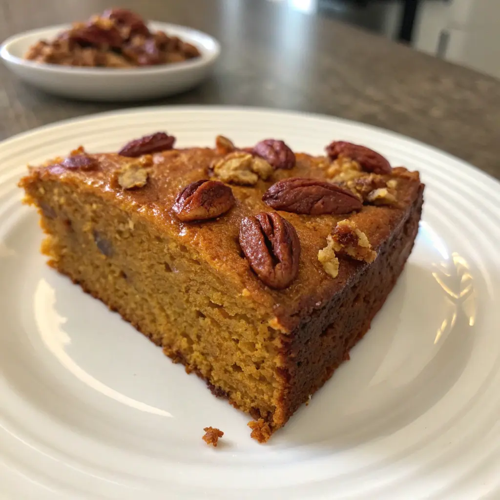 Flourless Maple Pecan Pumpkin Ginger Cake - thekitchengulp