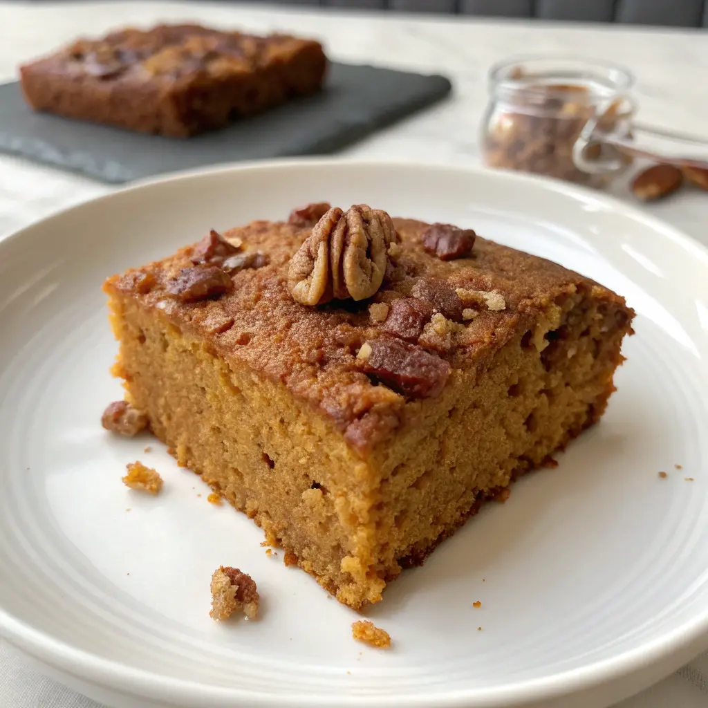 Flourless Maple Pecan Pumpkin Ginger Cake - thekitchengulp