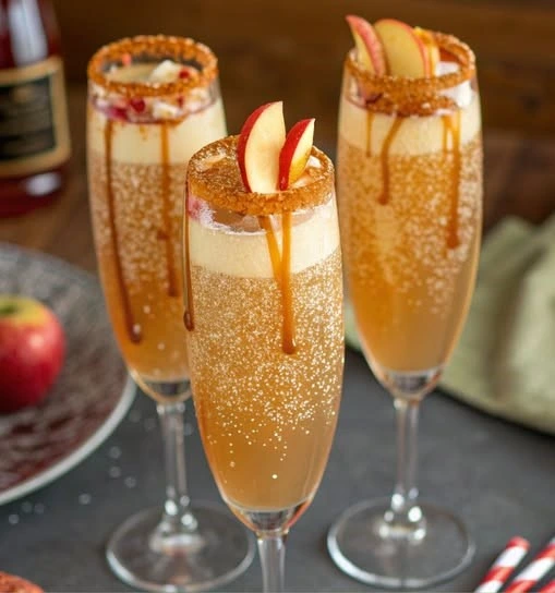 Caramel Apple Cider Mimosa - thekitchengulp