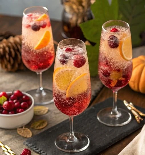 Thanksgiving Cranberry Spritzer - thekitchengulp