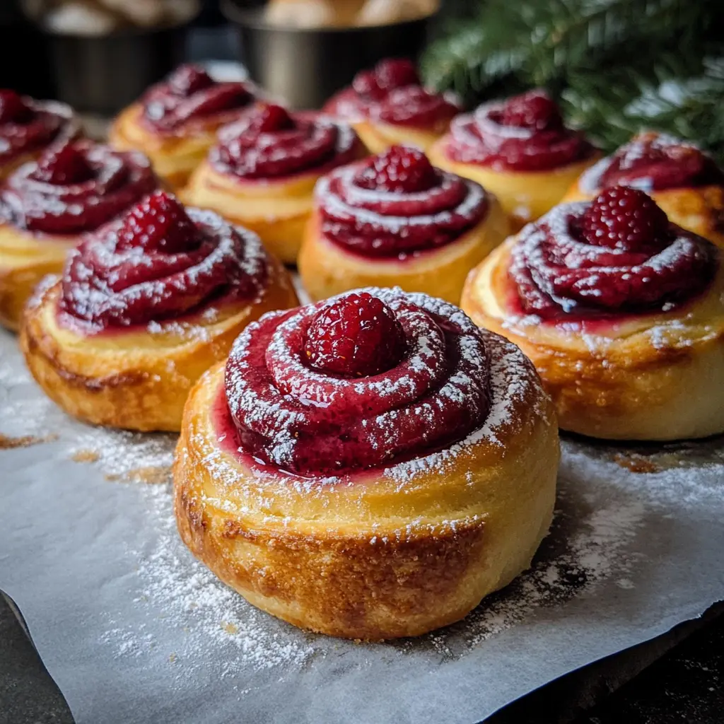 Raspberry Custard Buns Recipe - thekitchengulp