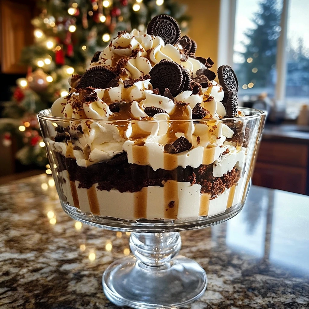 Chocolate Oreo Cheesecake Brownie Trifle - thekitchengulp